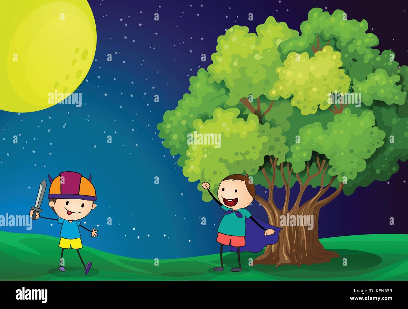 An evening with the heroes Stock Vector Images - Alamy