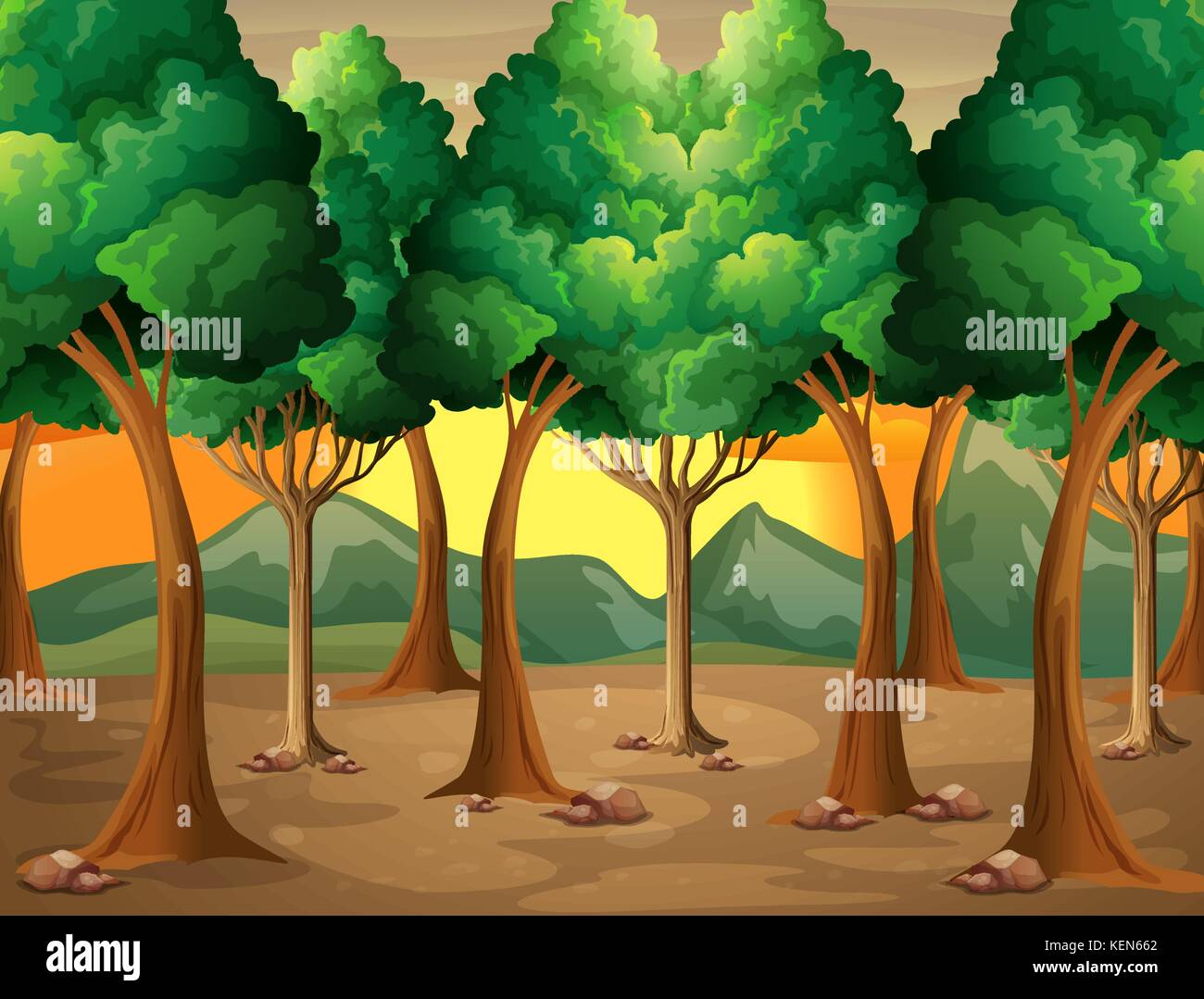 Illustration of the trees at the forest Stock Vector Image & Art - Alamy