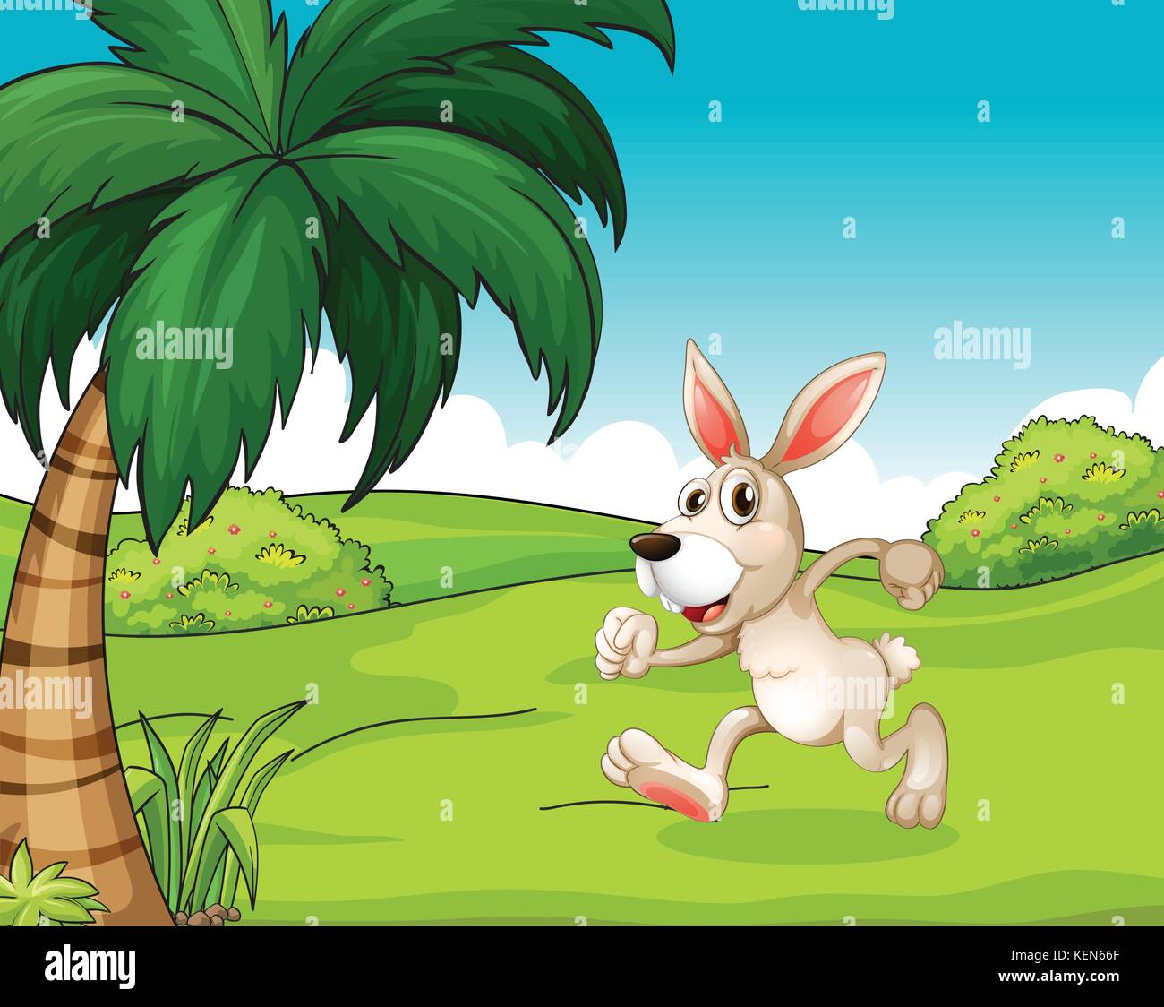 Rabbit on hillside Stock Vector Images - Alamy