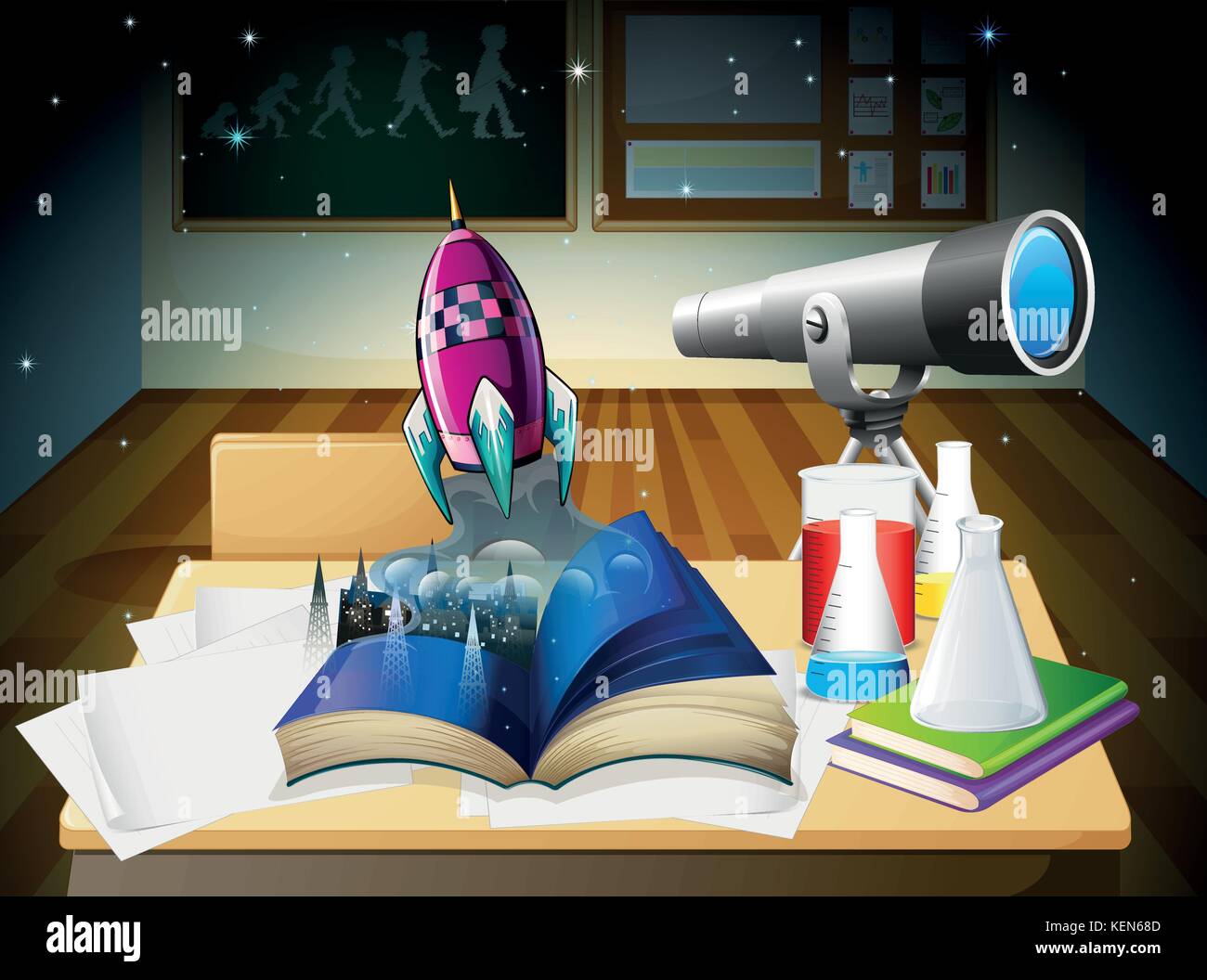 Illustration of a science laboratory room Stock Vector Image & Art - Alamy