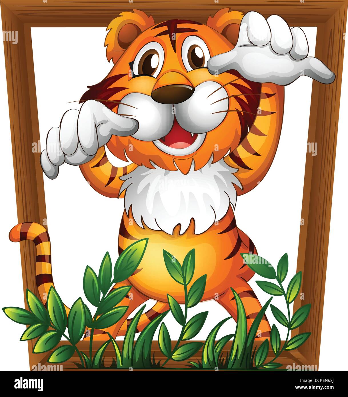 Illustration of a tiger in a frame Stock Vector Image & Art - Alamy