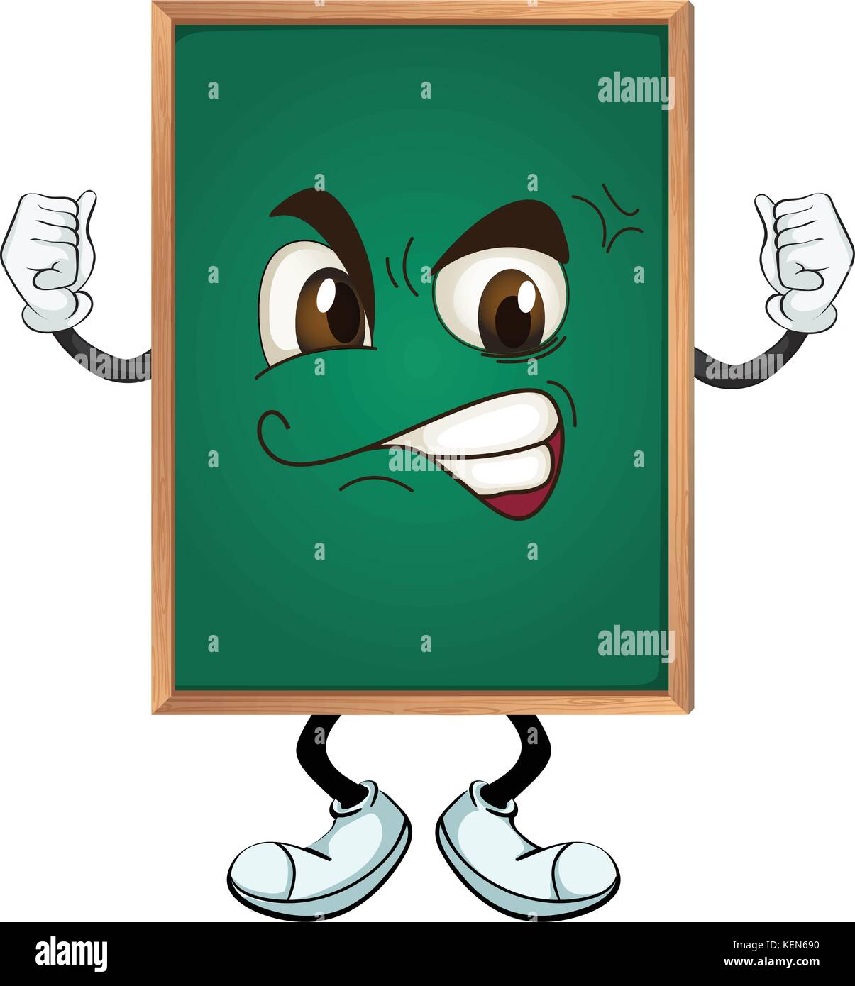 Illustration of a board with angry face Stock Vector Image & Art - Alamy