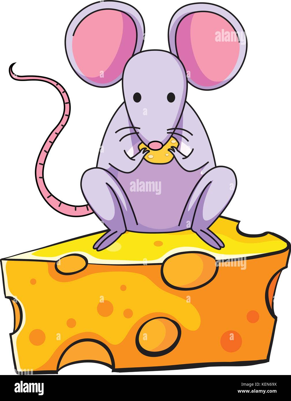 Cartoon illustration mouse eat cheese hi-res stock photography and ...