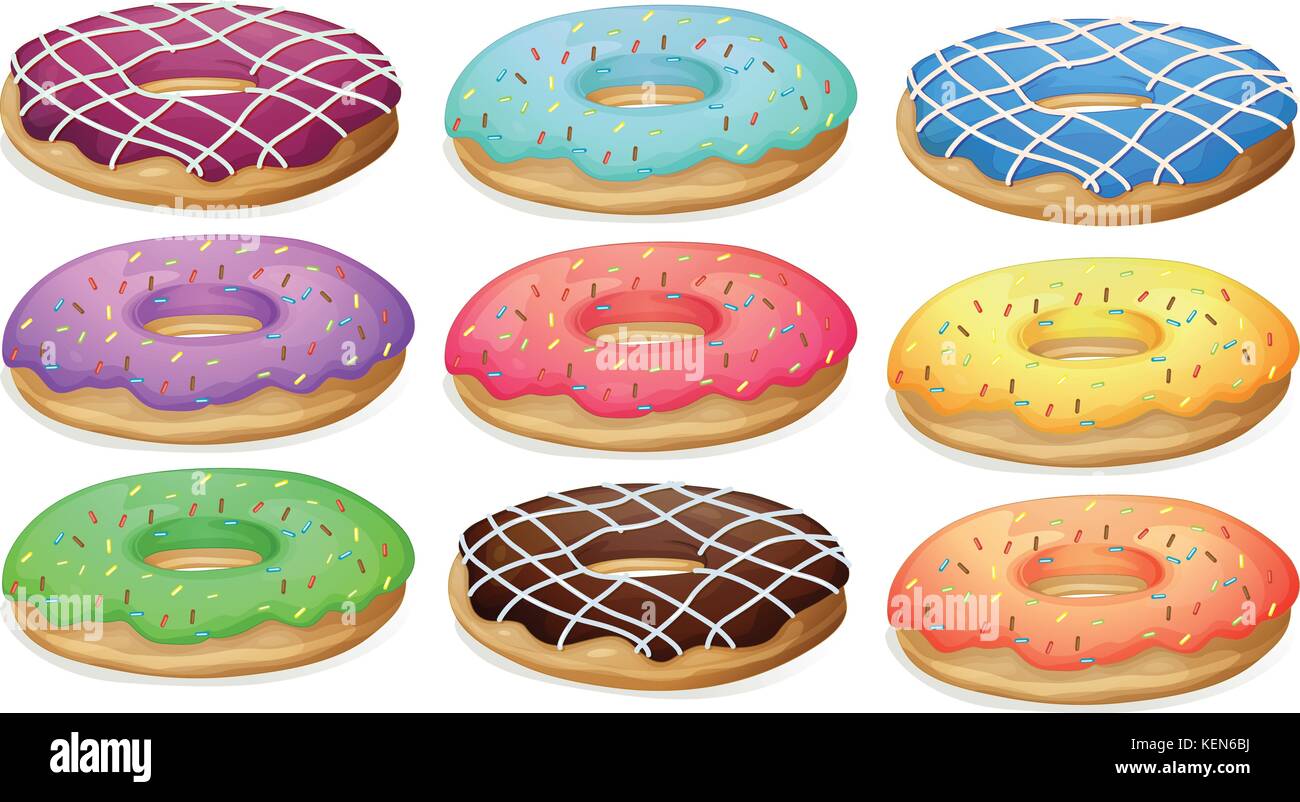 Illustration of a set of donuts Stock Vector Image & Art - Alamy