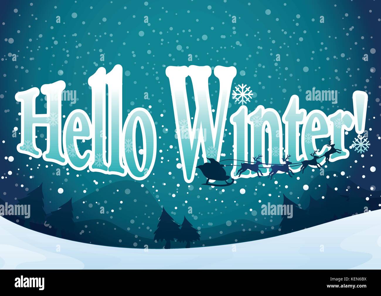 A hello winter template Stock Vector Image & Art - Alamy