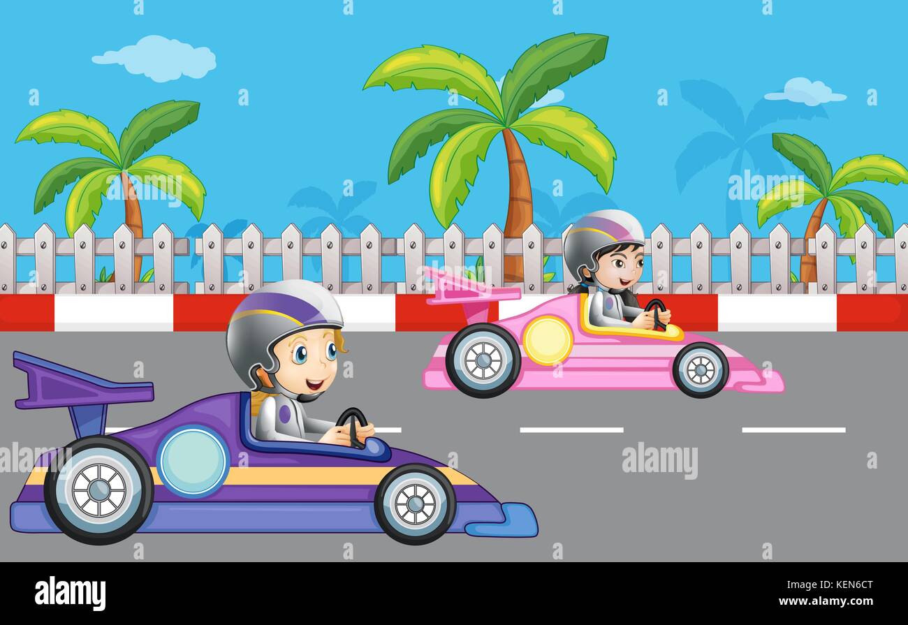 Female racing car Stock Vector Images - Alamy