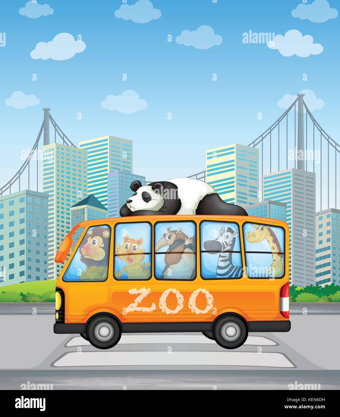 Zoo bus Stock Vector Images - Alamy