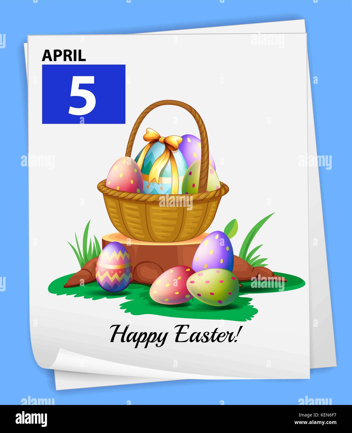 A poster showing the 5th of April on a blue background Stock Vector ...