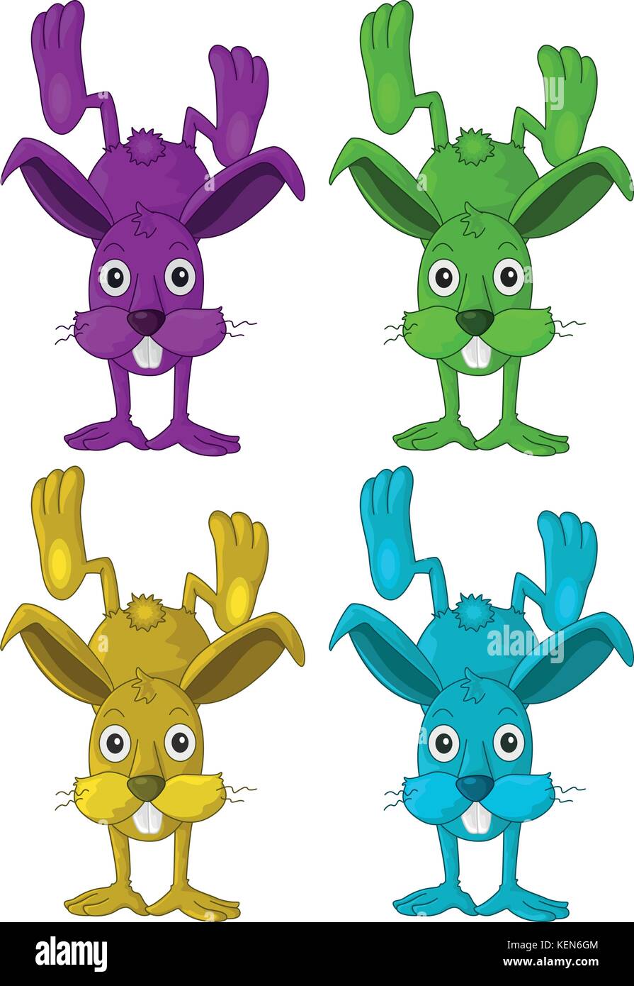 Rabbits doing handstands on white Stock Vector Image & Art - Alamy