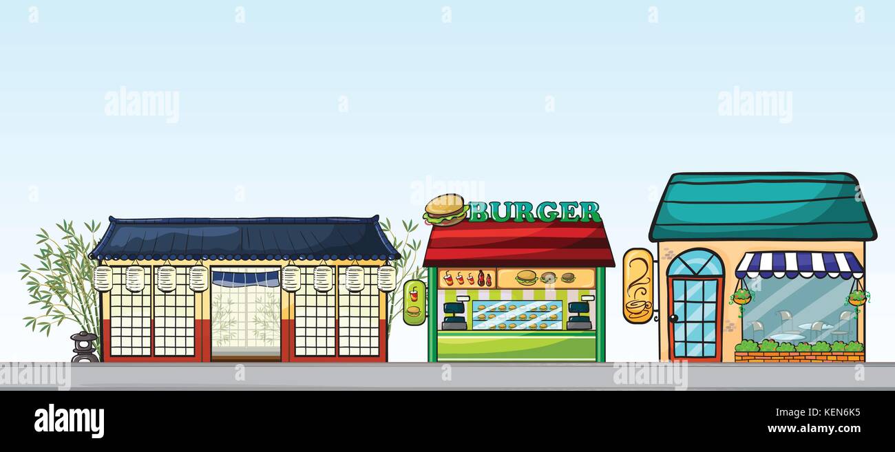 Illustration of the different stores Stock Vector Image & Art - Alamy