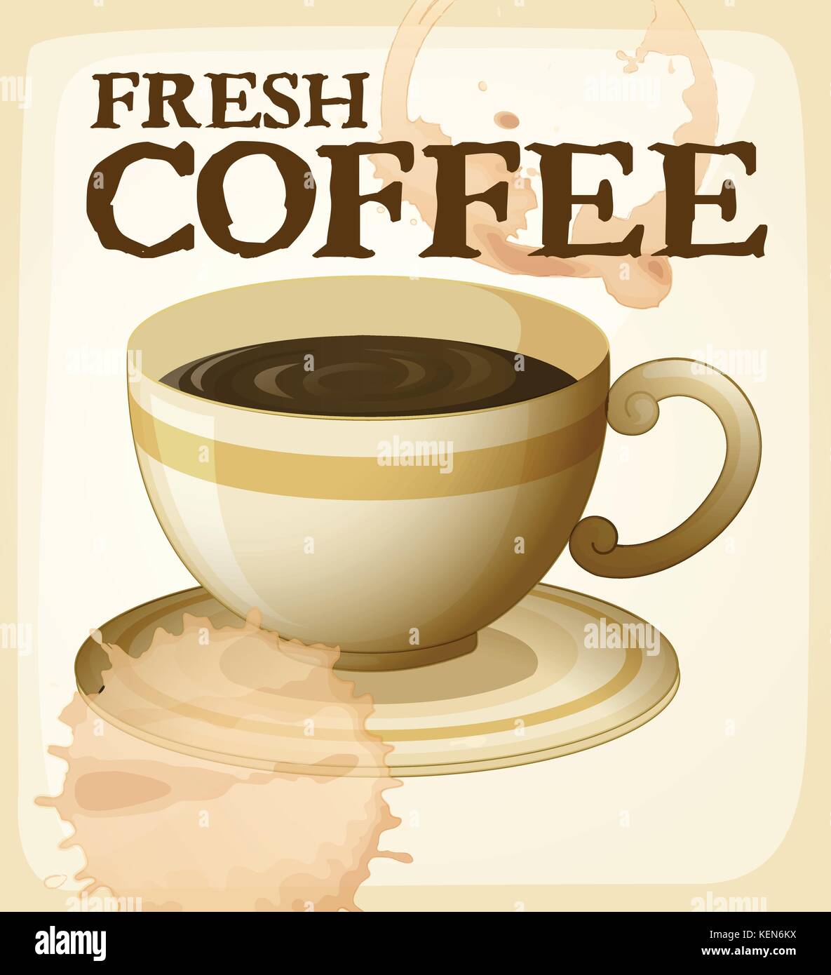 Fresh brewed coffee poster with text Stock Vector Image & Art - Alamy