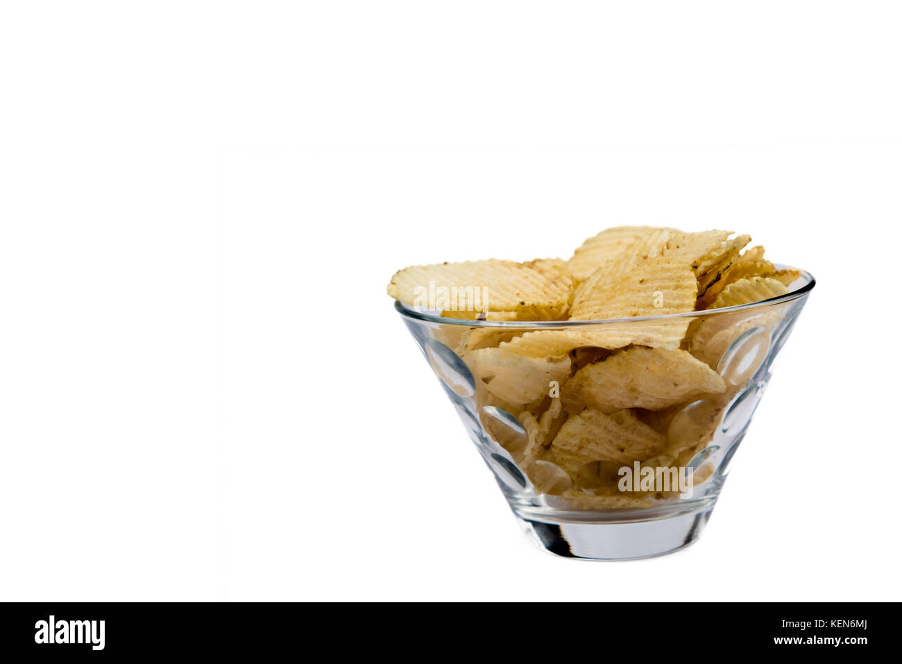 Pile of Wrinkled Wavy Potato Chips Isolated on White background Stock ...
