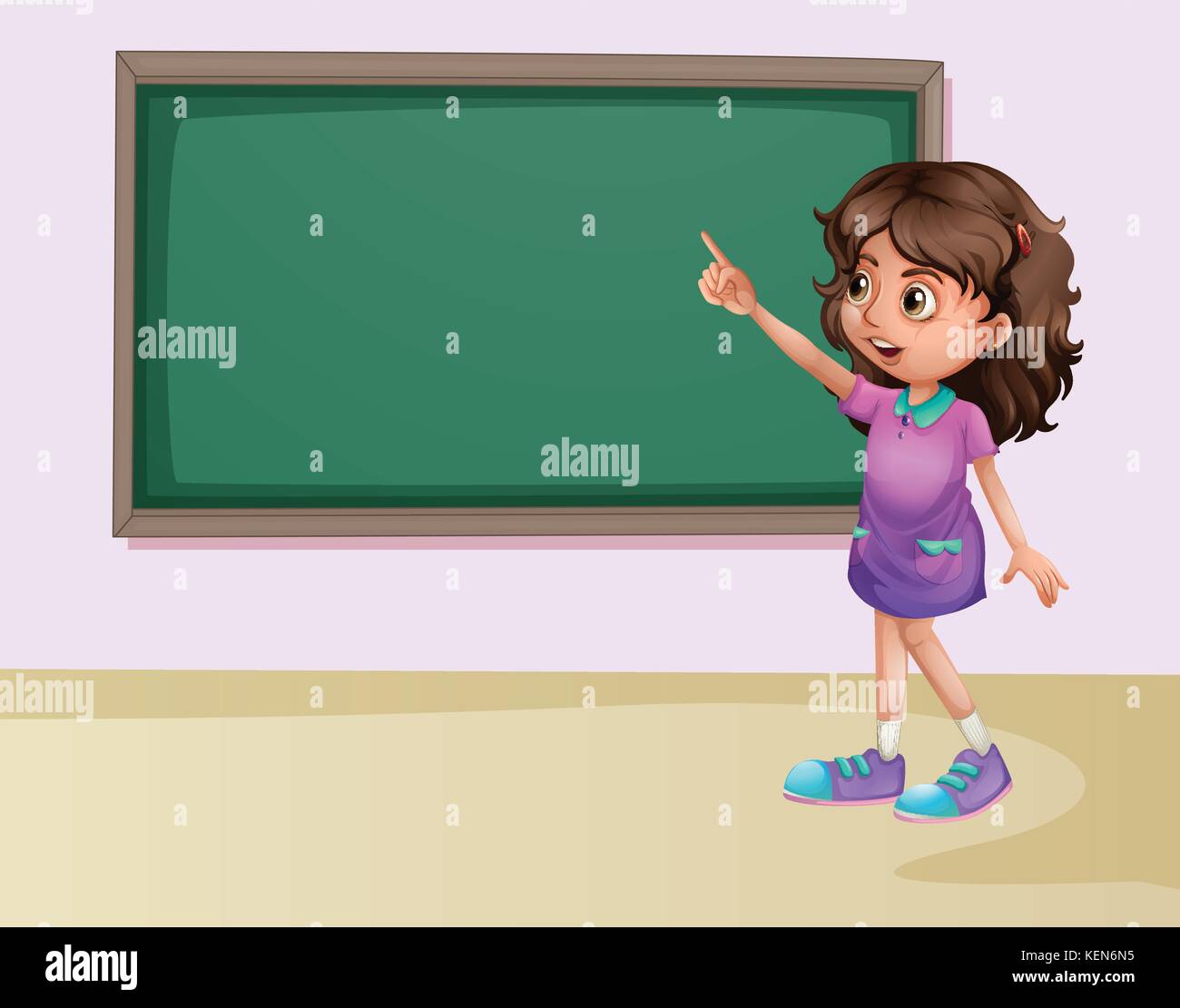 Girl drawing cartoon on classroom hi-res stock photography and images ...