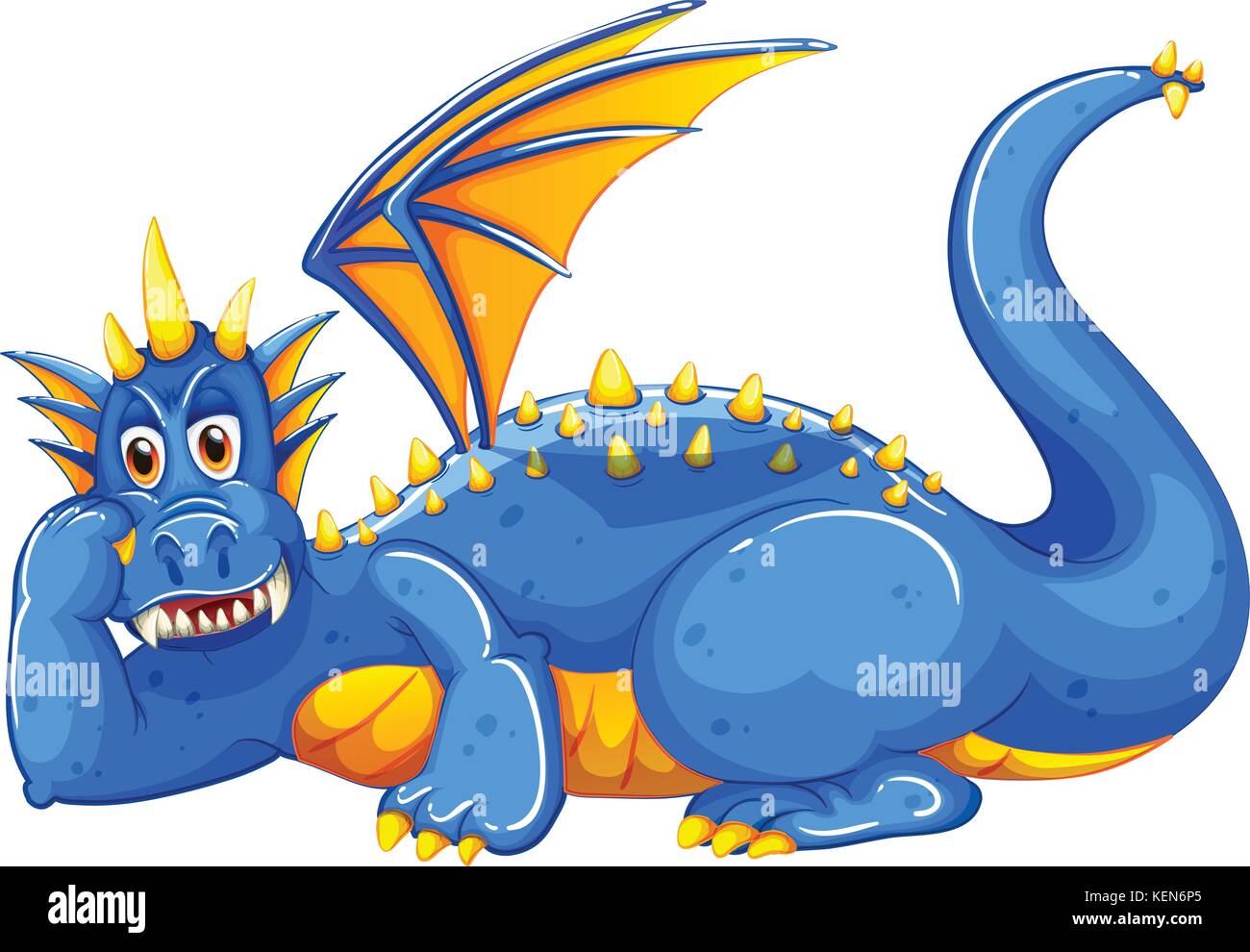 Illustration of a single blue dragon Stock Vector Image & Art - Alamy