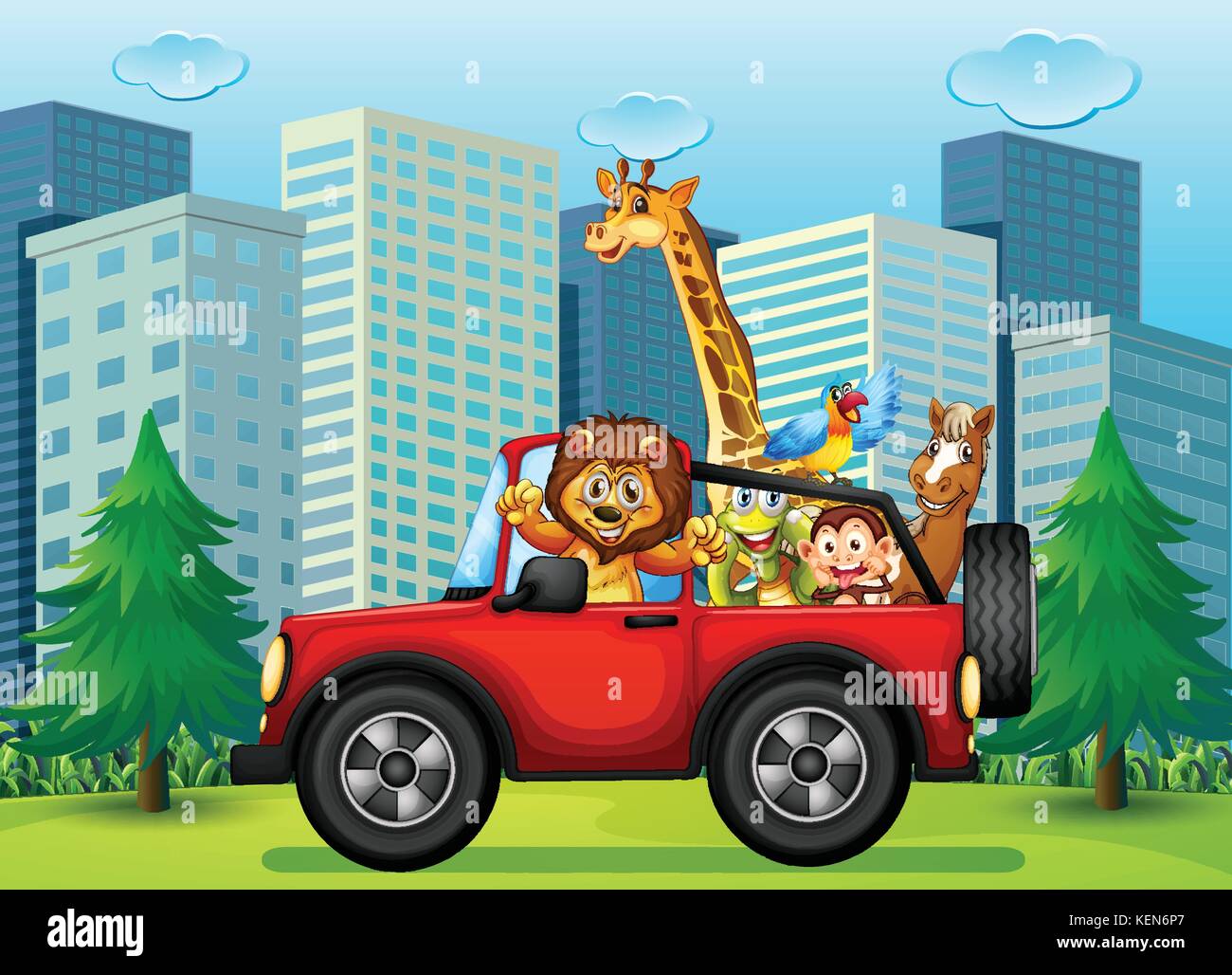 Illustration of a jeepney with animals Stock Vector Image & Art - Alamy