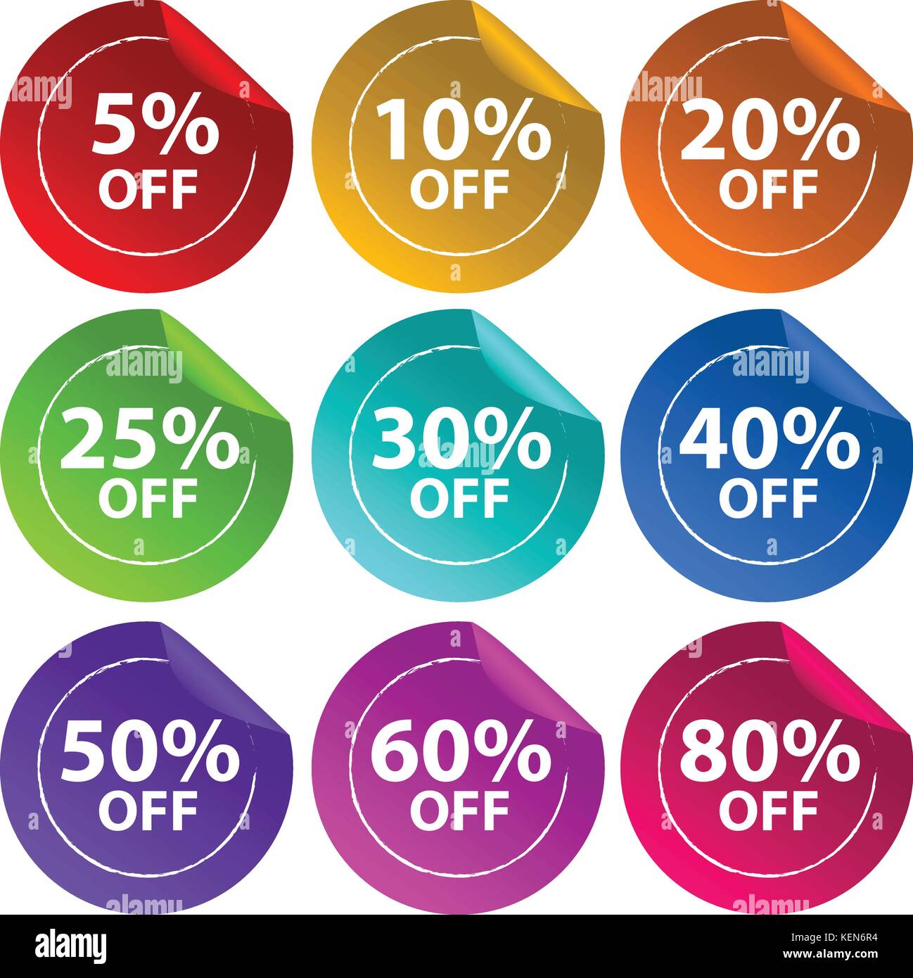 Illustration of the stickers for discount offers on a white background ...