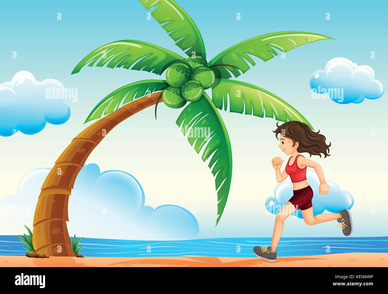 Beach scene exercise Stock Vector Images - Alamy