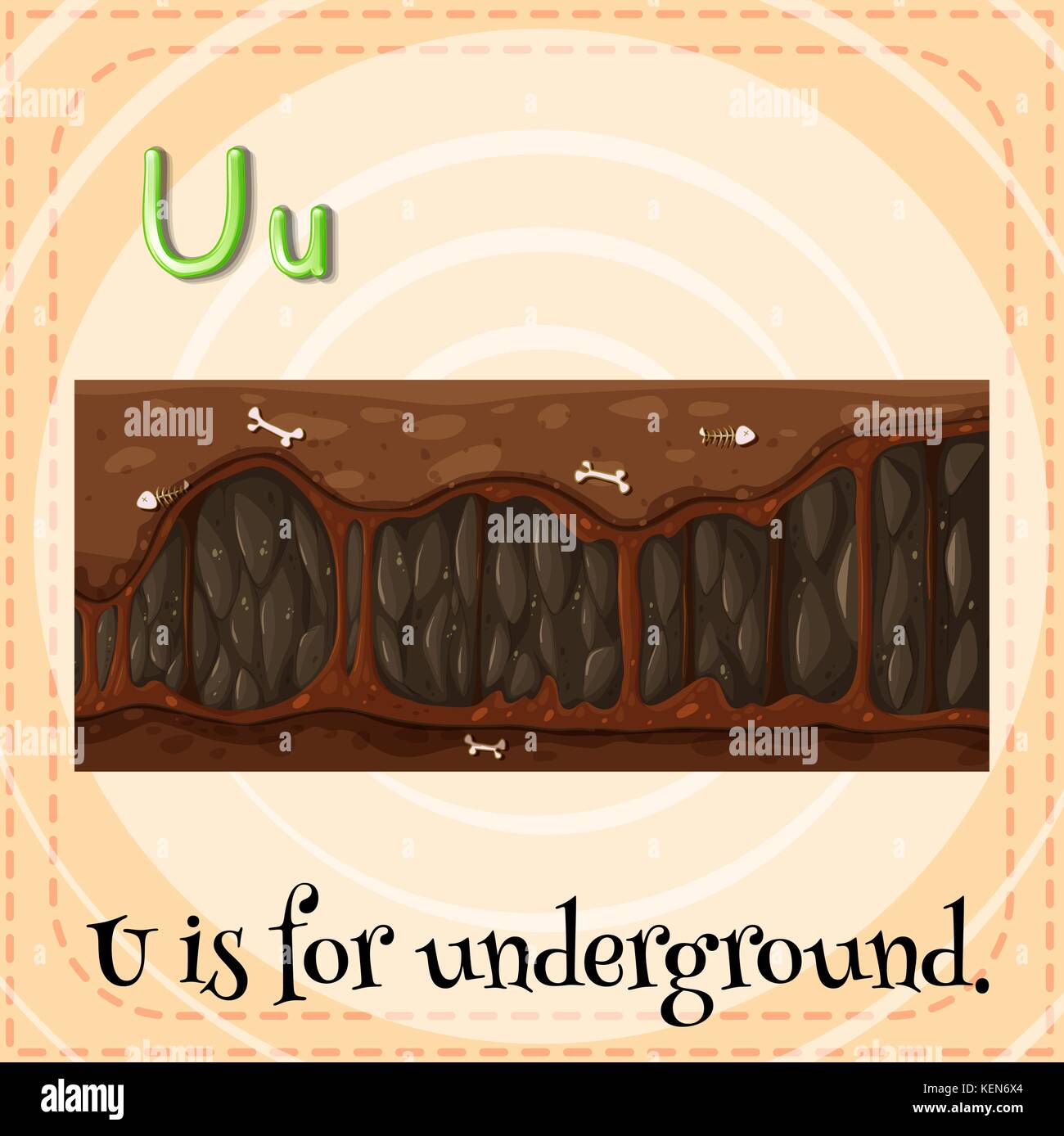 Illustration of a letter U is for underground Stock Vector Image & Art ...