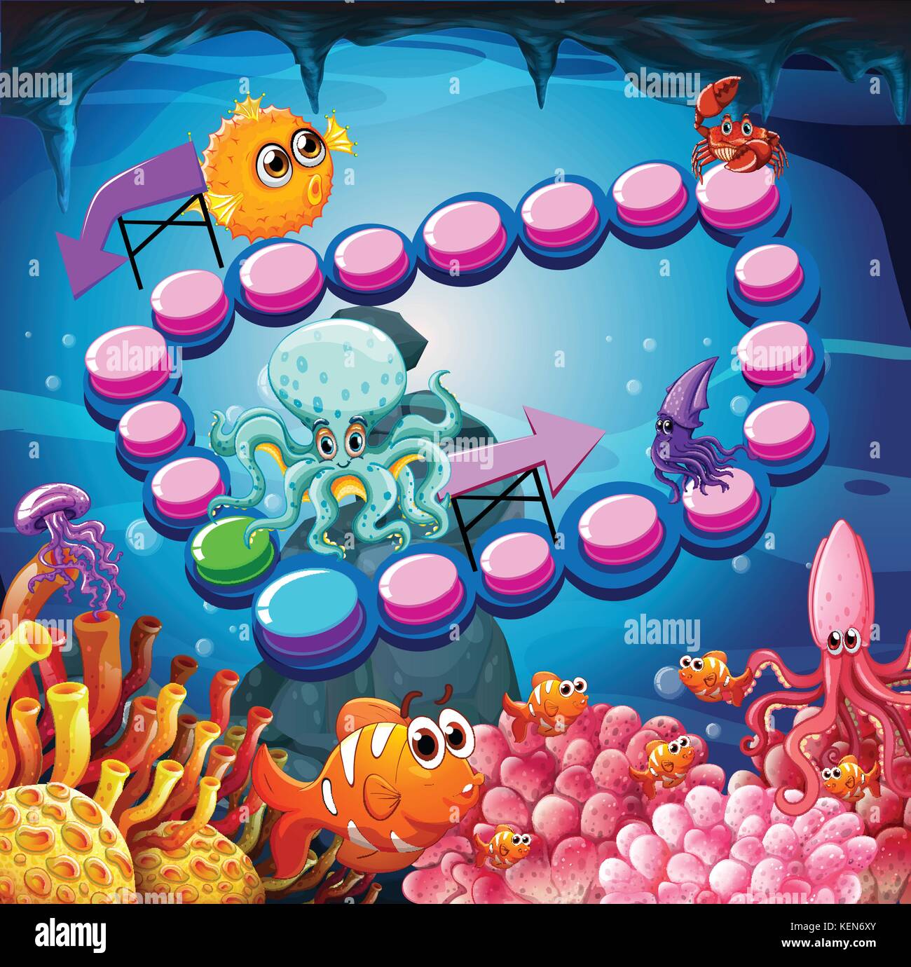 Illustration of a game with under the ocean background Stock Vector ...