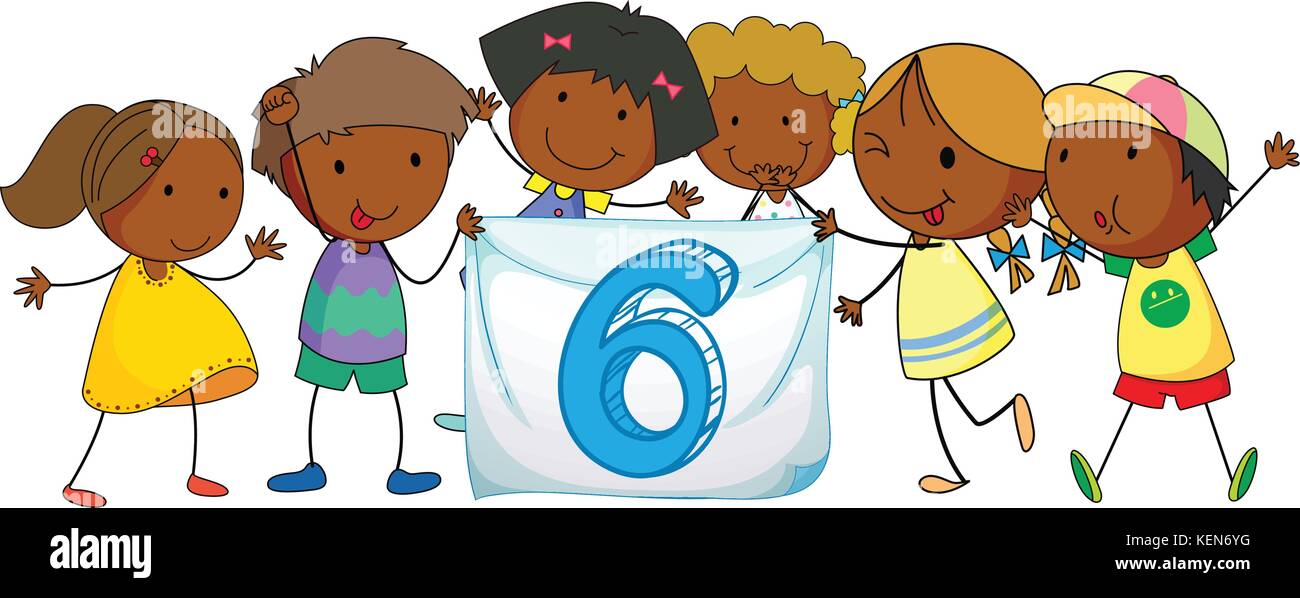 Illustration of a flashcard number six Stock Vector Image & Art - Alamy