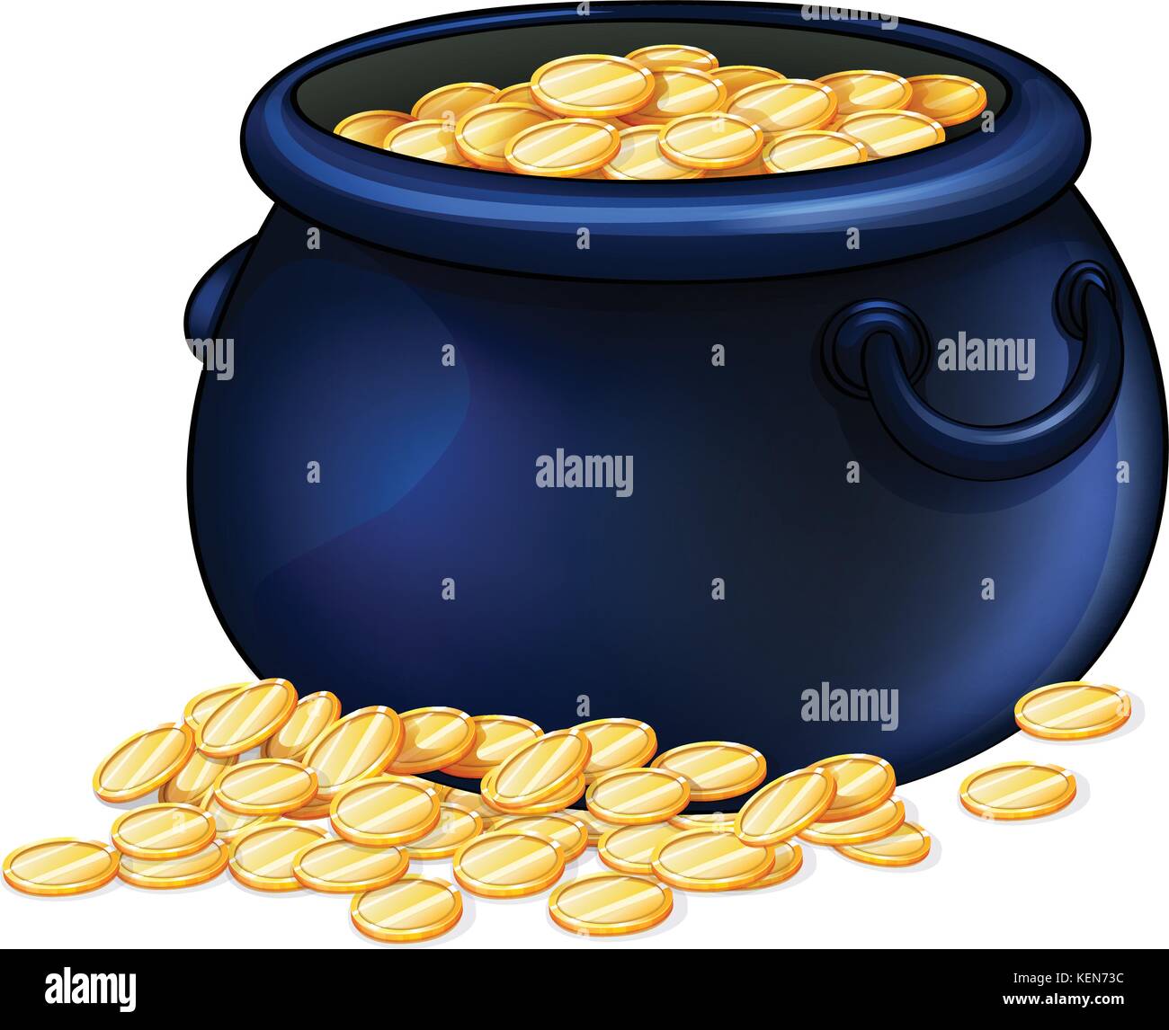 Many gold coins isolated Stock Vector Images - Alamy