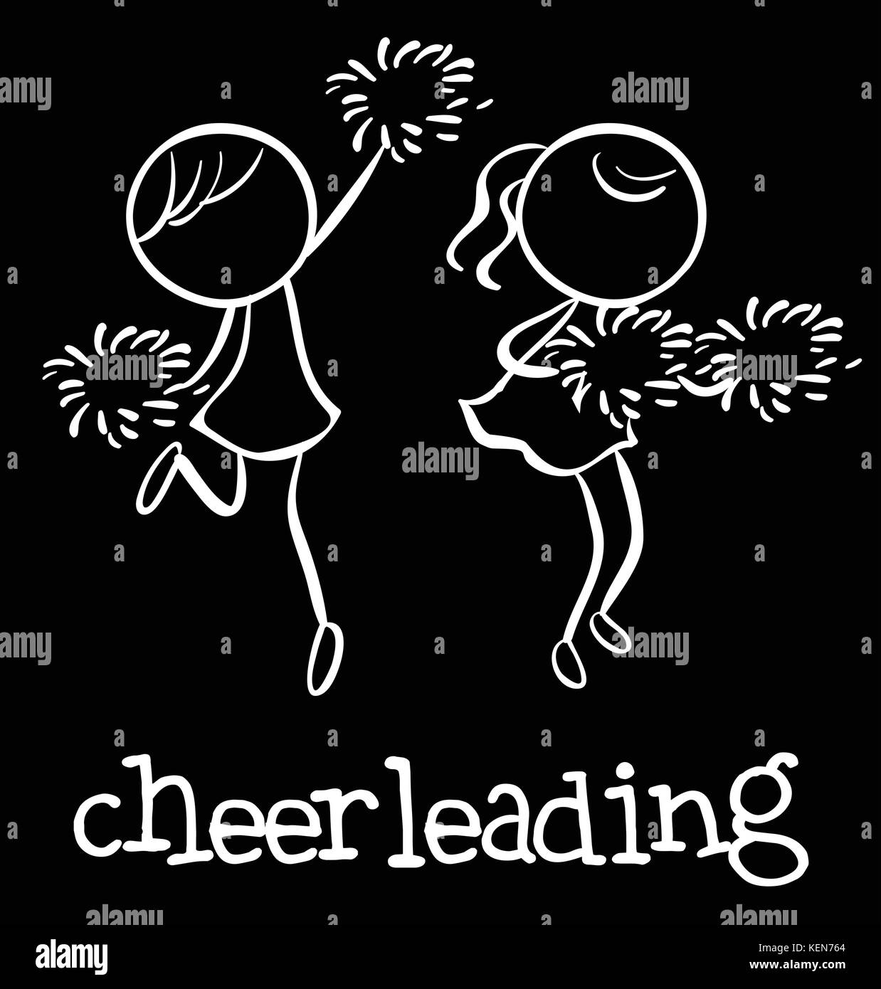 Illustration of girl cheerleaders dancing Stock Vector Image & Art - Alamy
