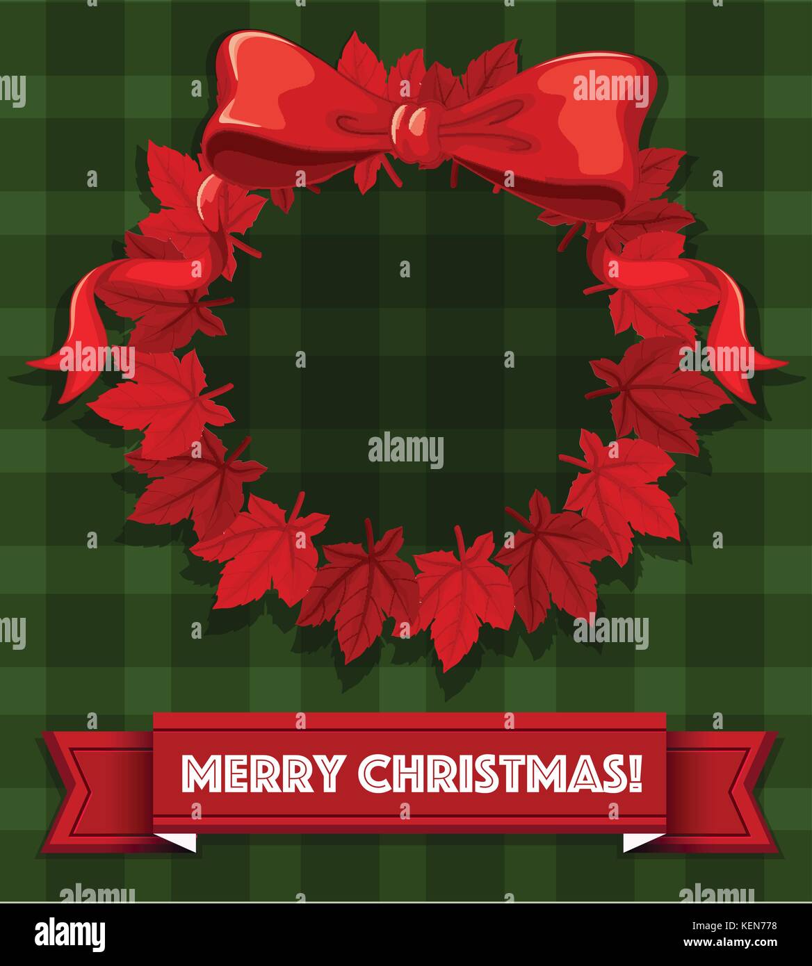 Merry Christmas design with red wreath Stock Vector Image & Art - Alamy