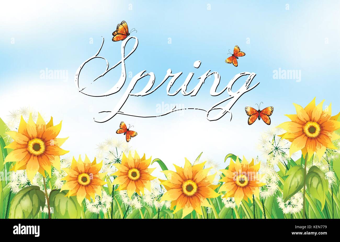 Spring season text with flowers Stock Vector Image & Art - Alamy