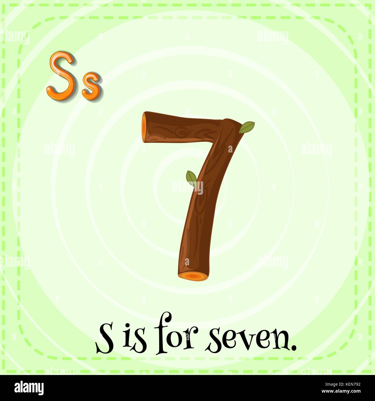 Illustration of a letter S is for seven Stock Vector Image & Art - Alamy