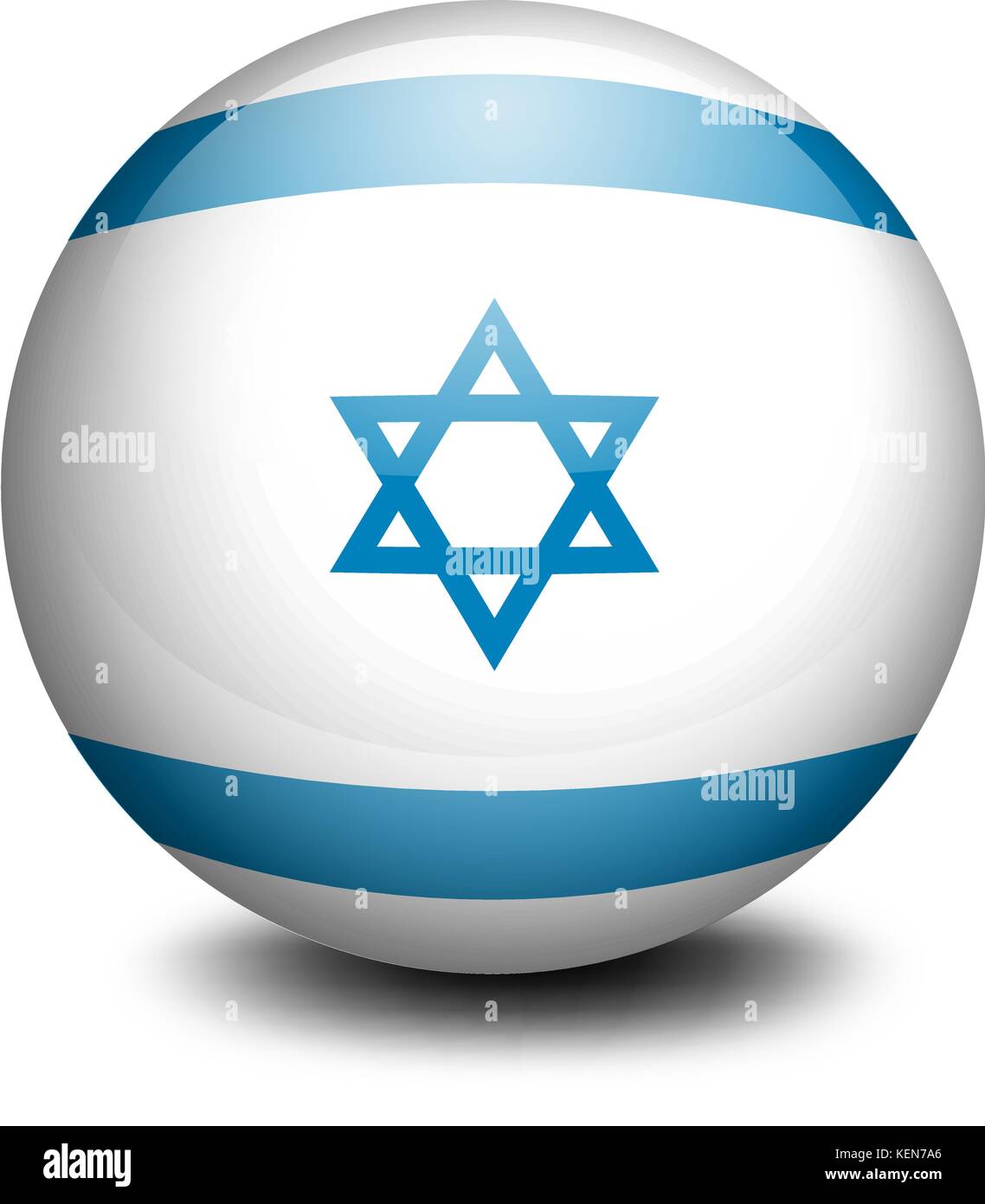 Illustration of a soccer ball with the flag of Israel on a white ...