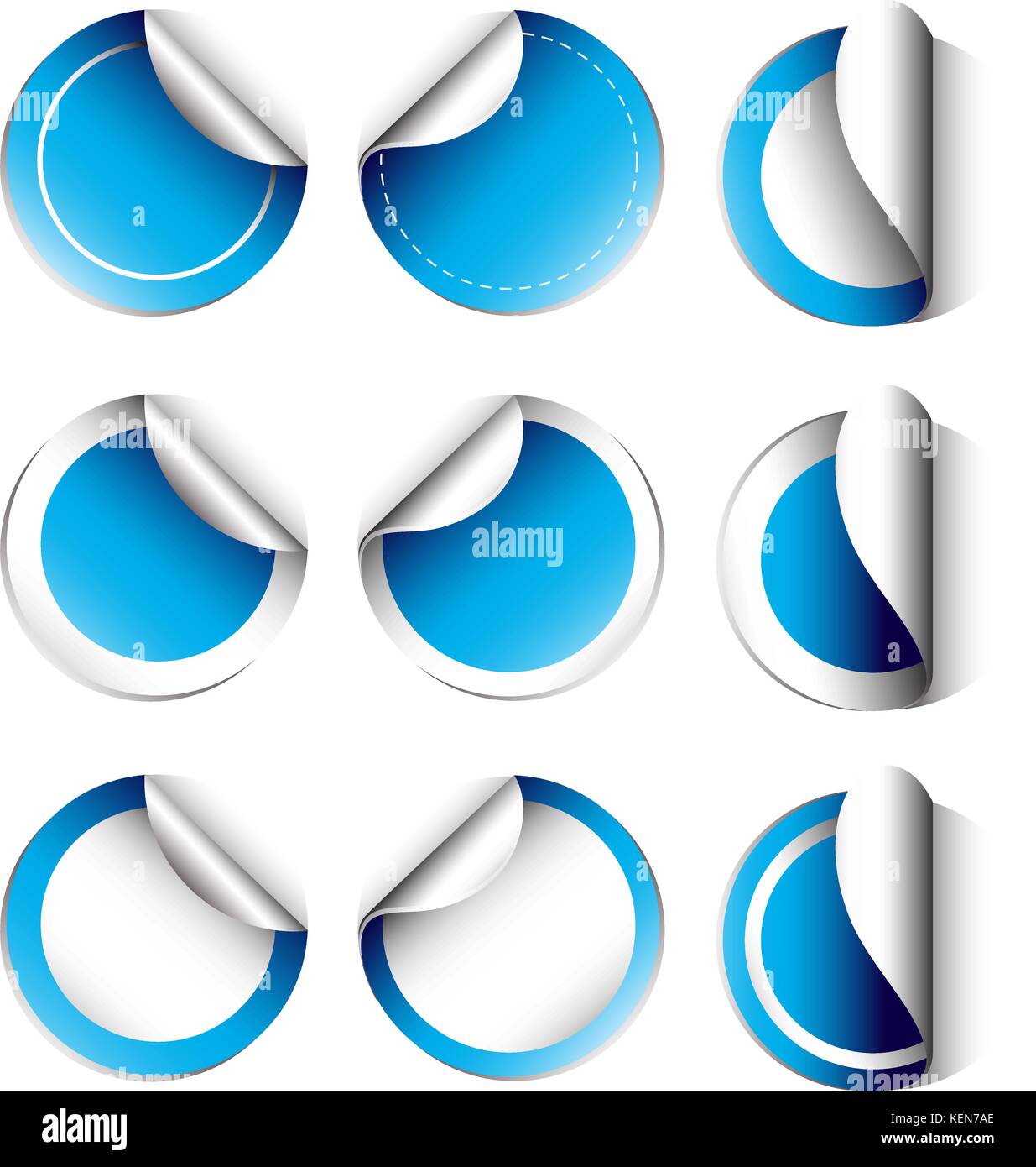 Blue stickers in circular shape Stock Vector Image & Art - Alamy