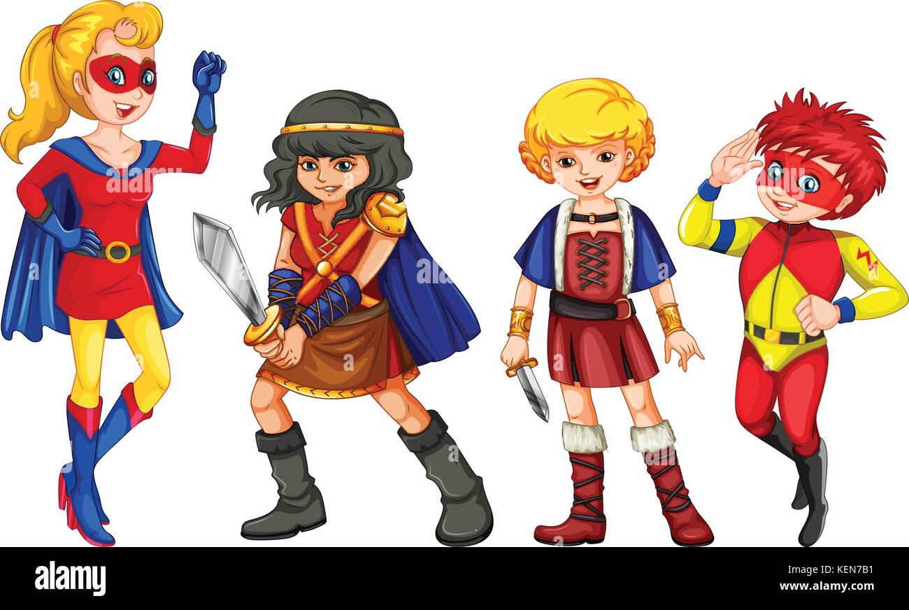 Illustration of superhero collection Stock Vector Image & Art - Alamy