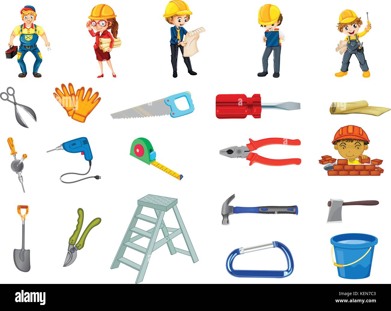 Construction tools blueprint on Stock Vector Images - Alamy