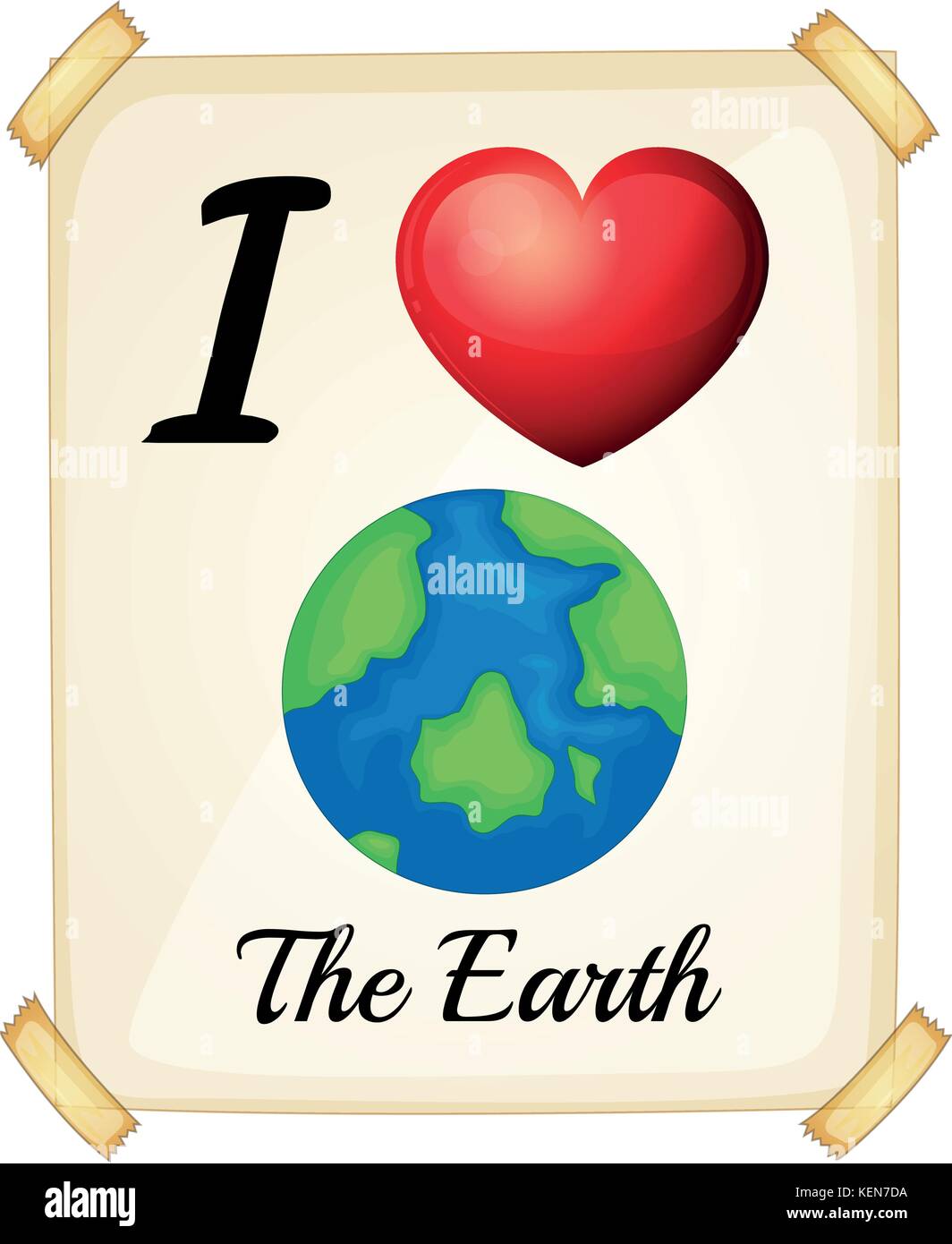 A poster showing the love of Earth on a white background Stock Vector ...