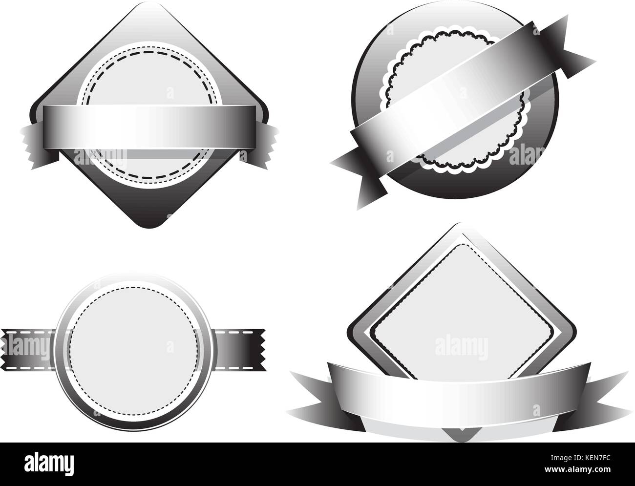 Illustration of four designs of lables Stock Vector Image & Art - Alamy