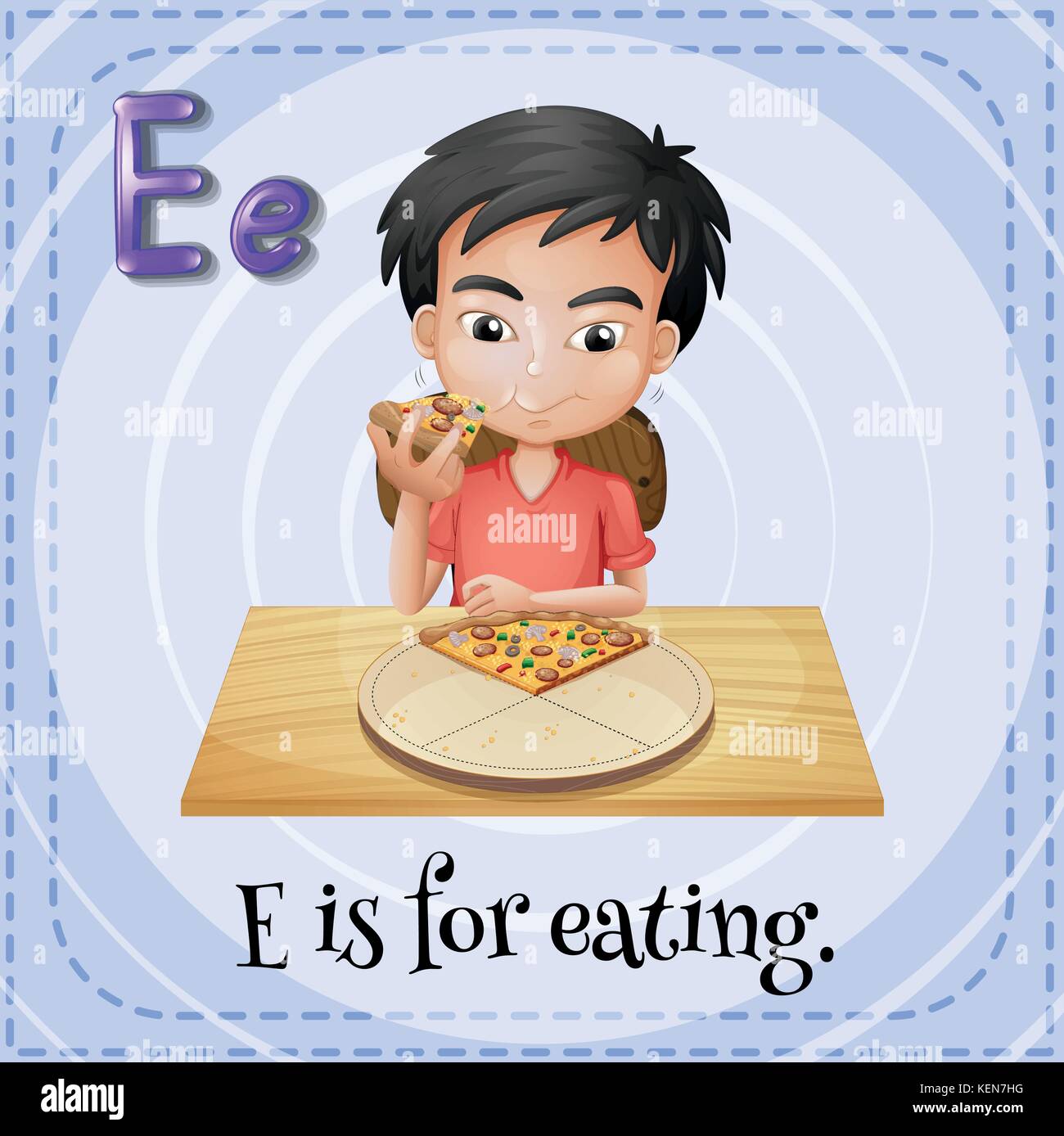 Illustration of a letter E is for eating Stock Vector Image & Art - Alamy
