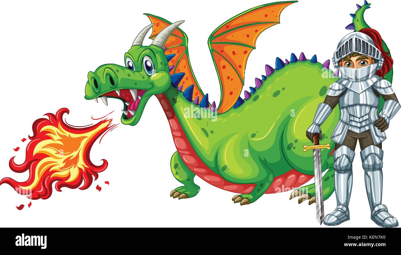 Knight Fighting Dragon Clipart Easy