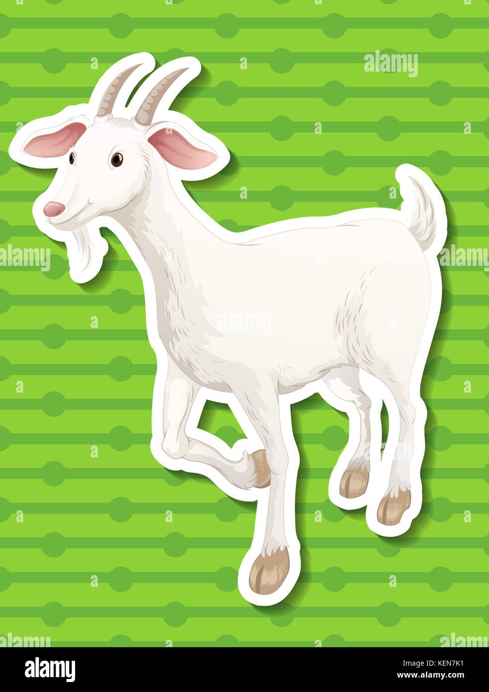 Illustration of a single goat with green background Stock Vector Image ...