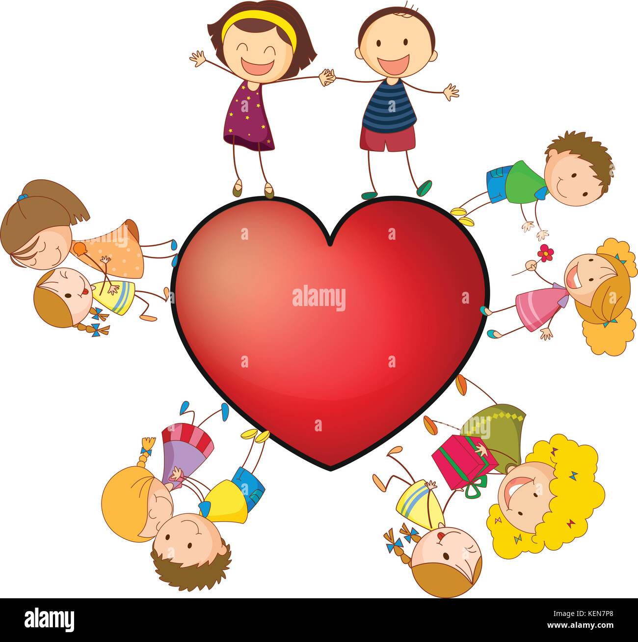 Children kissing Stock Vector Images - Alamy