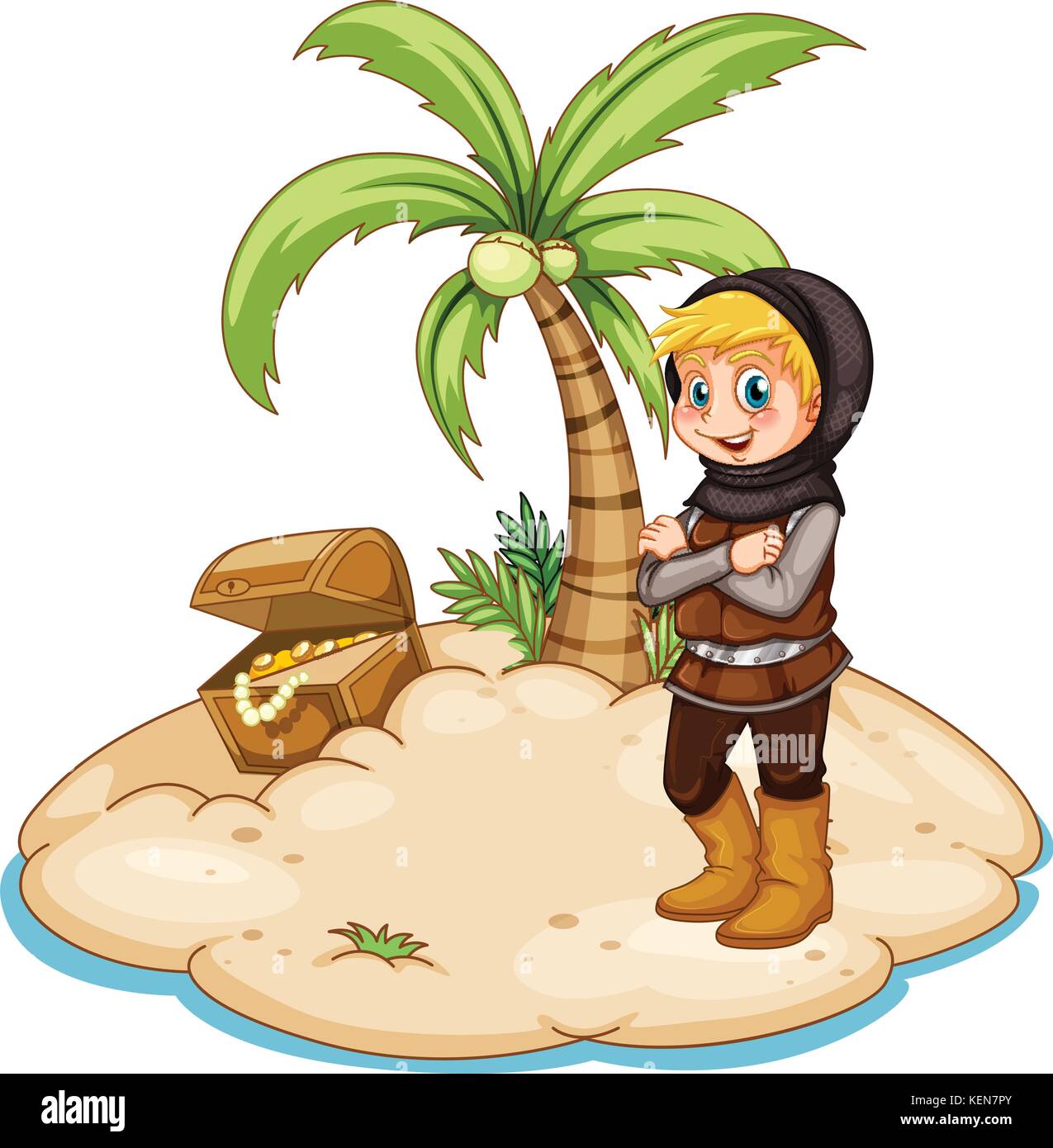 Scenic landscape on island Stock Vector Images - Alamy