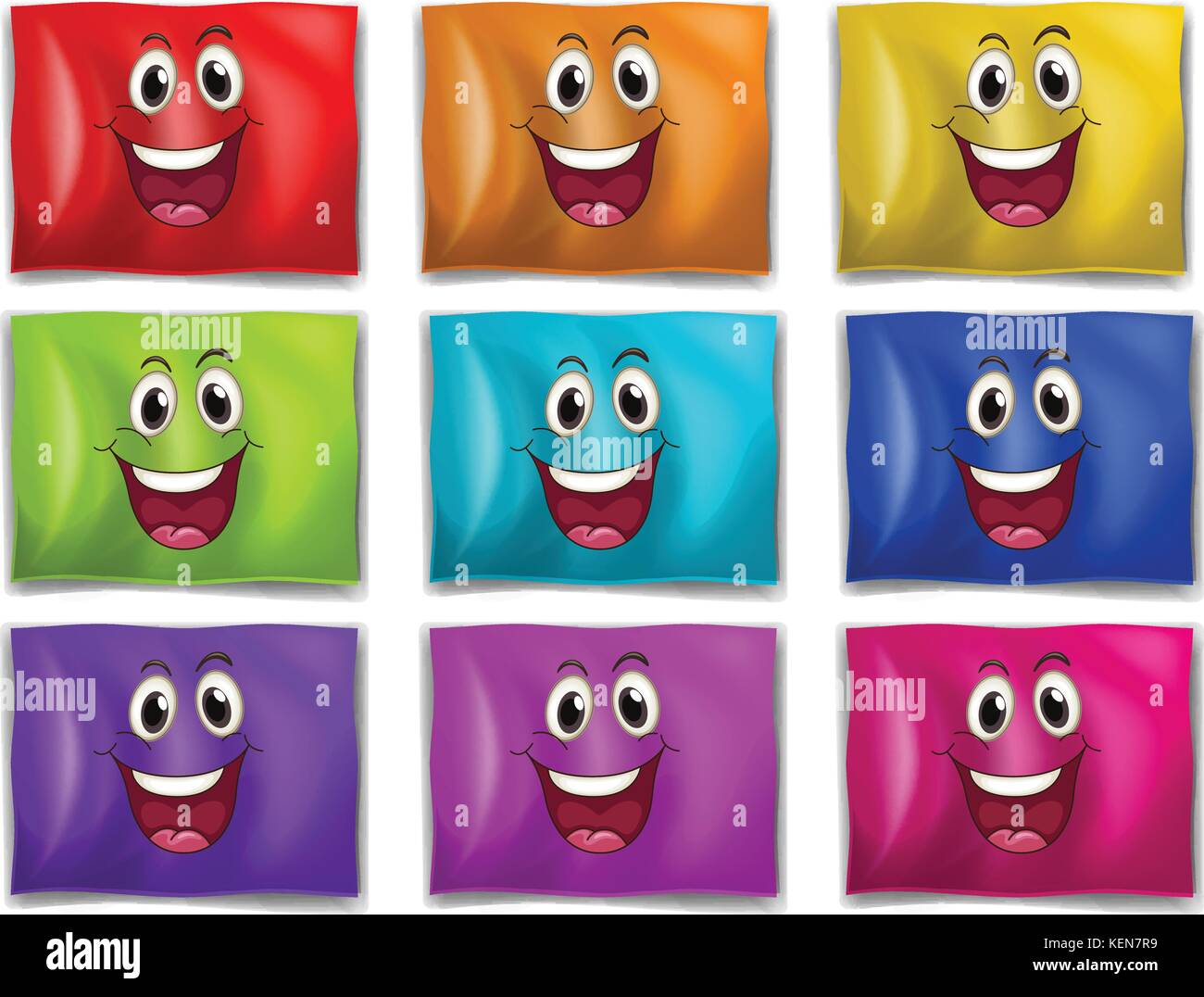 Illustration of the flags with smiling faces on a white background ...