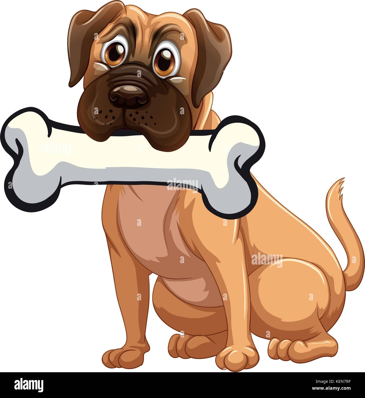Dog eating bone Stock Vector Images - Alamy