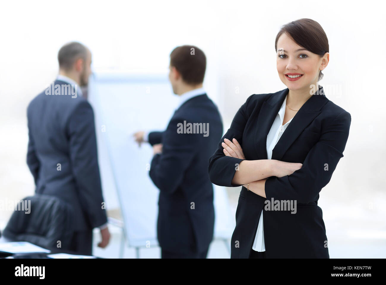 successful woman Manager in the background of the office Stock Photo ...