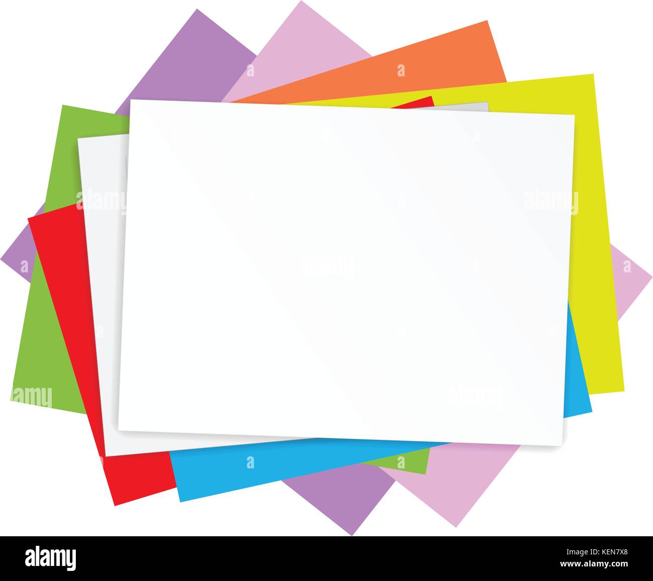 Illustration of the empty colored papers on a white background Stock ...
