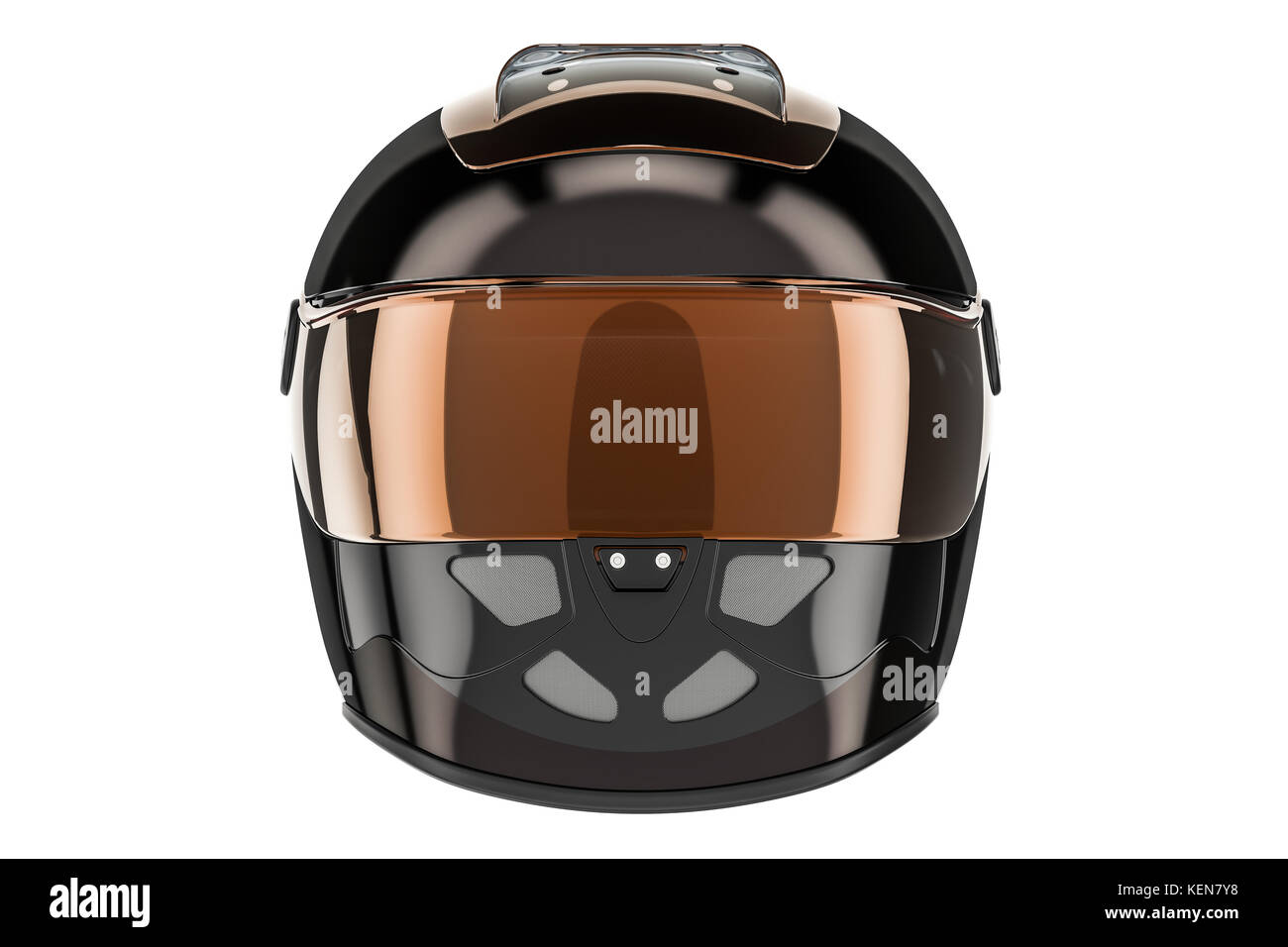 Black Racing Helmet, front view. 3D rendering isolated on white ...