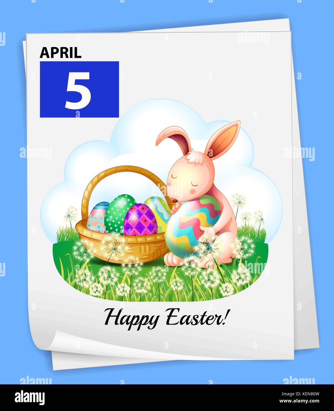 A poster showing April 5 on a blue background Stock Vector Image & Art ...