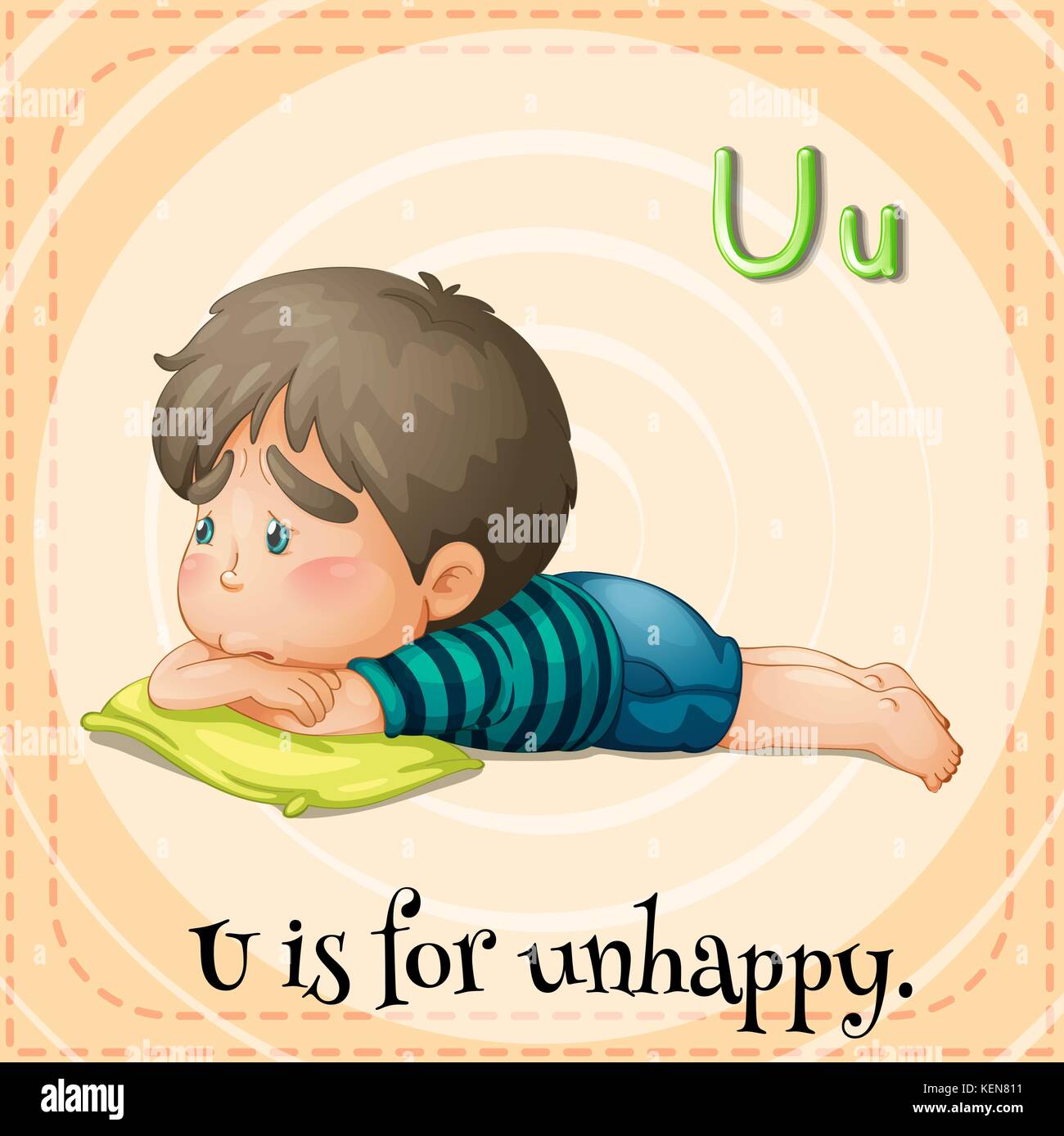 Illustration of a letter u is for unhappy Stock Vector Image & Art - Alamy