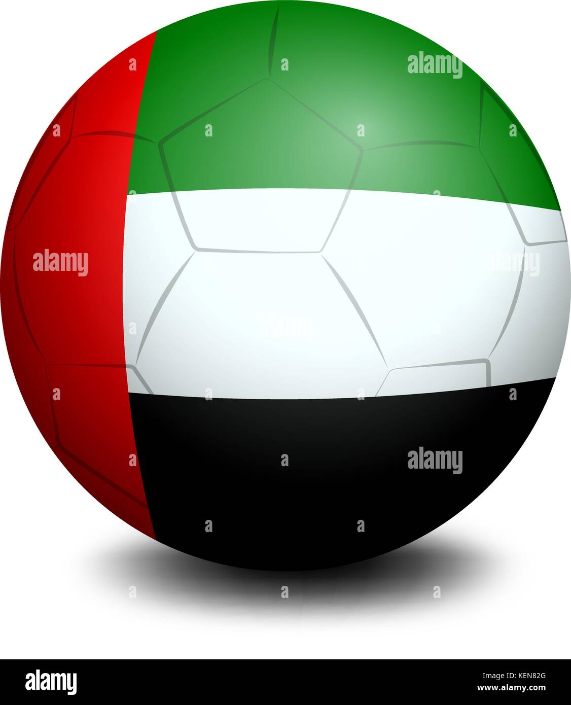 Illustration of a ball with the UAE flag on a white background Stock ...
