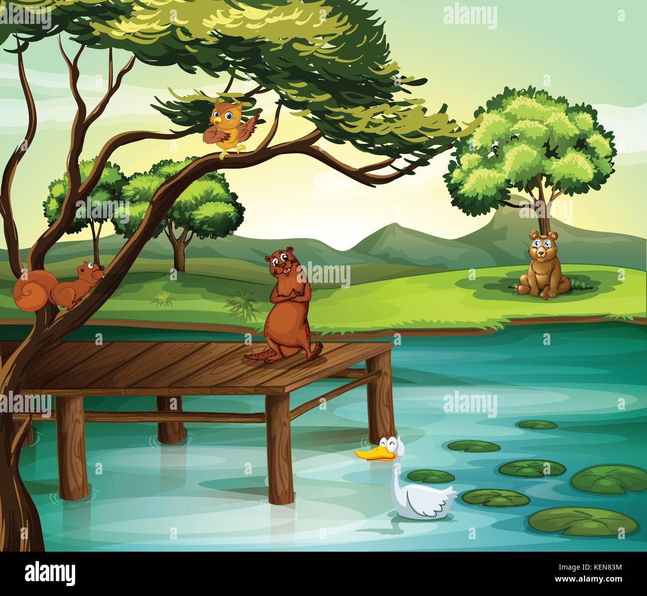 Hanging kids art Stock Vector Images - Alamy