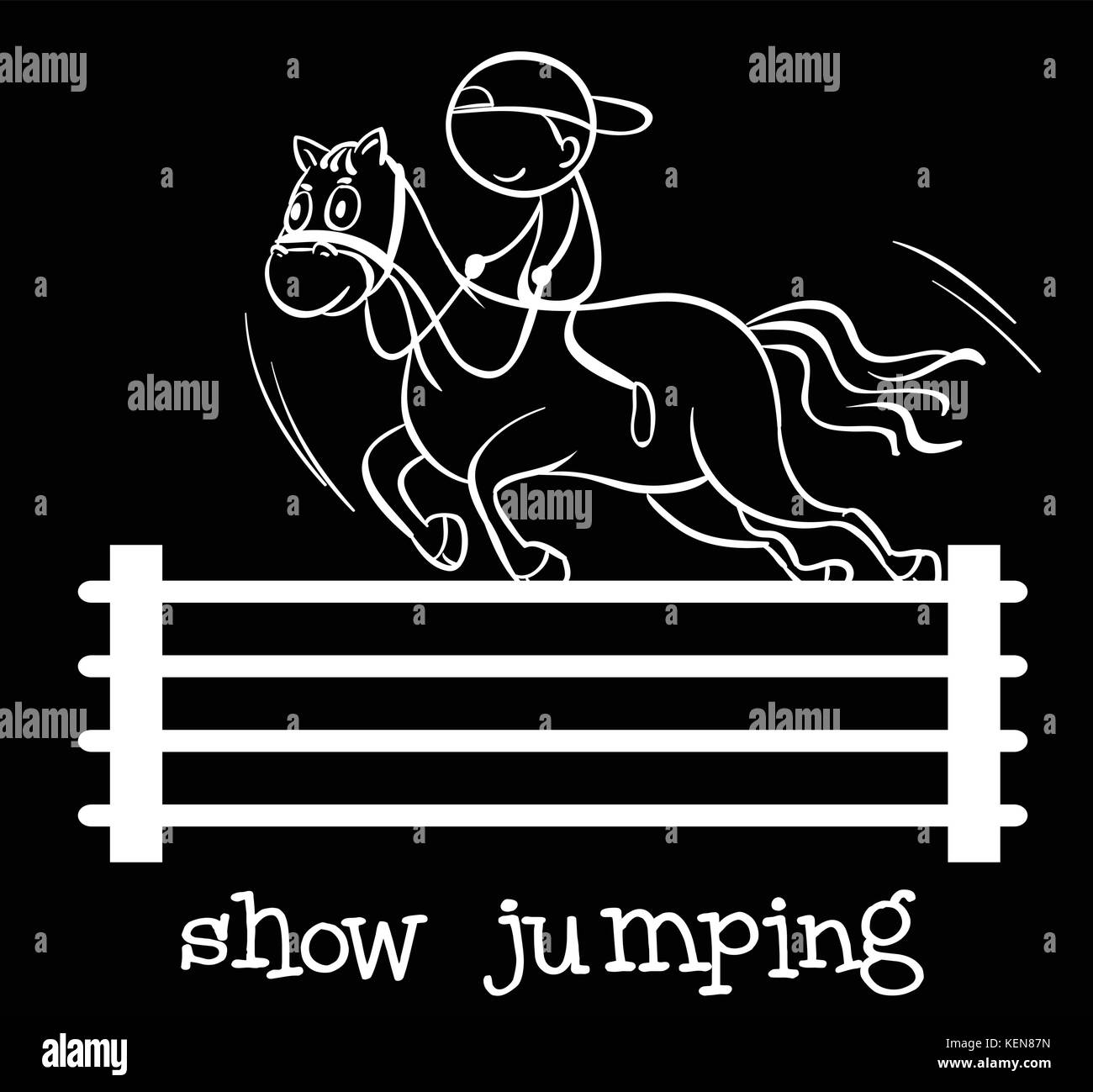 Show Jumping Drawing High Resolution Stock Photography and Images - Alamy